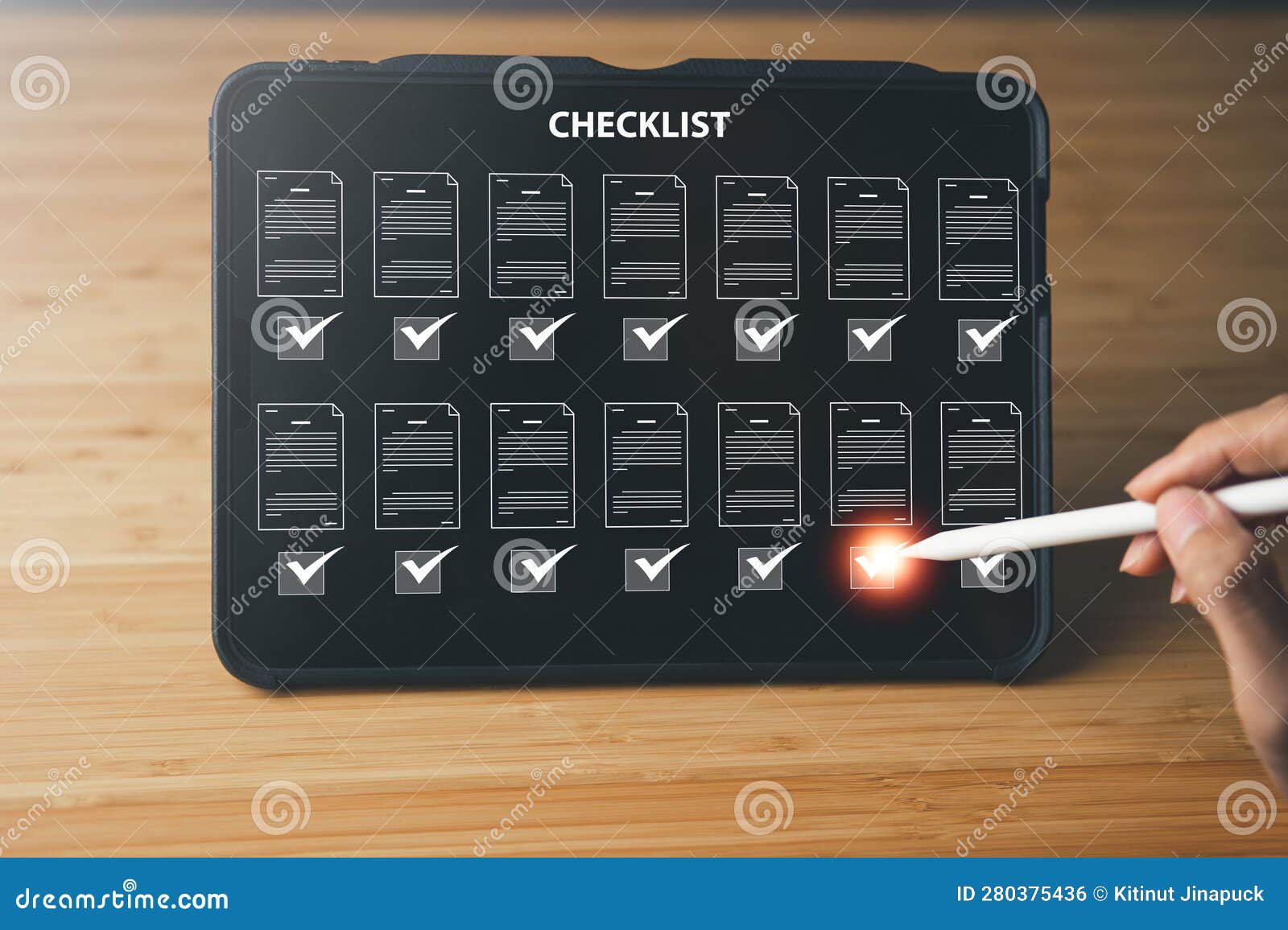 Businessman Checking Mark the Check Box. Questionnaire and Business ...