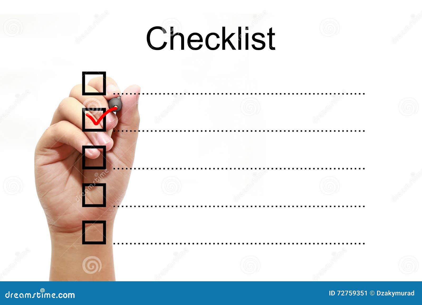 Businessman Checking Mark On Checklist With Marker Over White Royalty ...
