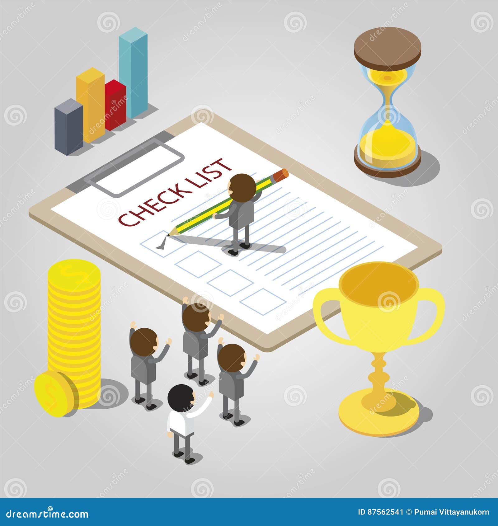 Businessman Checking Mark on Checklist Stock Vector - Illustration of ...