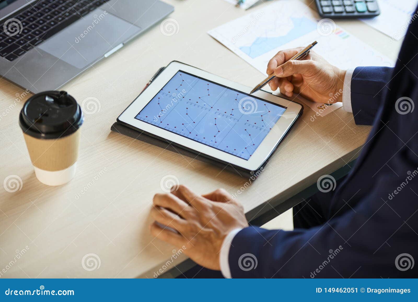 Businessman Checking Report Stock Image - Image of statistics ...