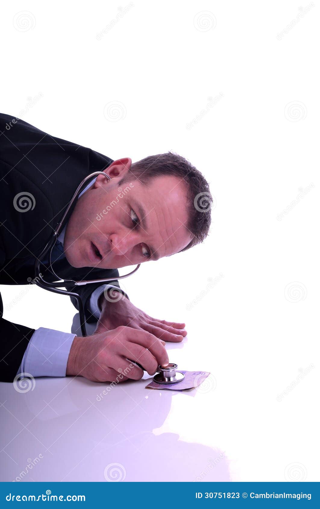 Businessman Checking Sick Money Stock Image - Image of medical, concept ...