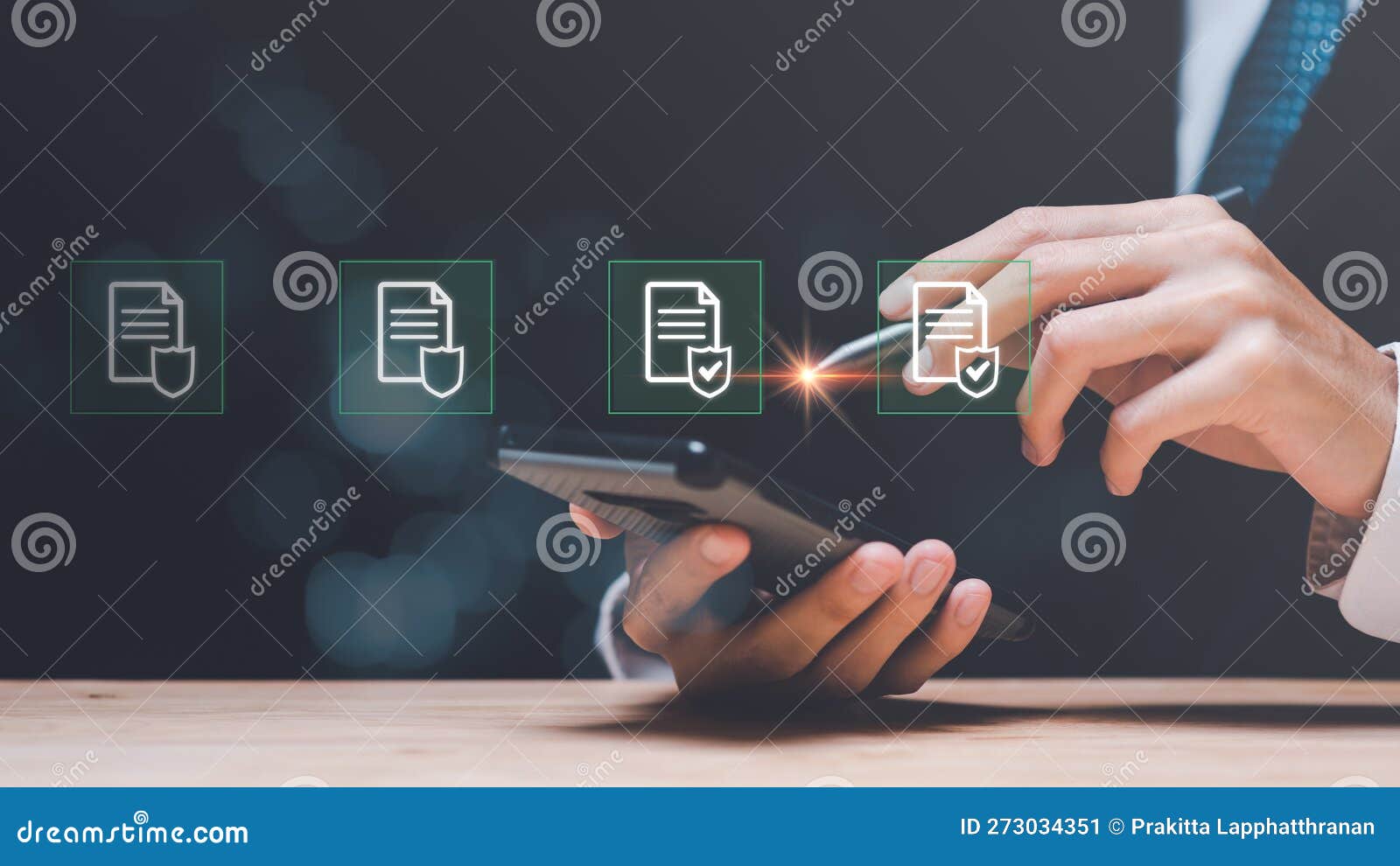 Businessman Checking the Steps through Document with a List of ...