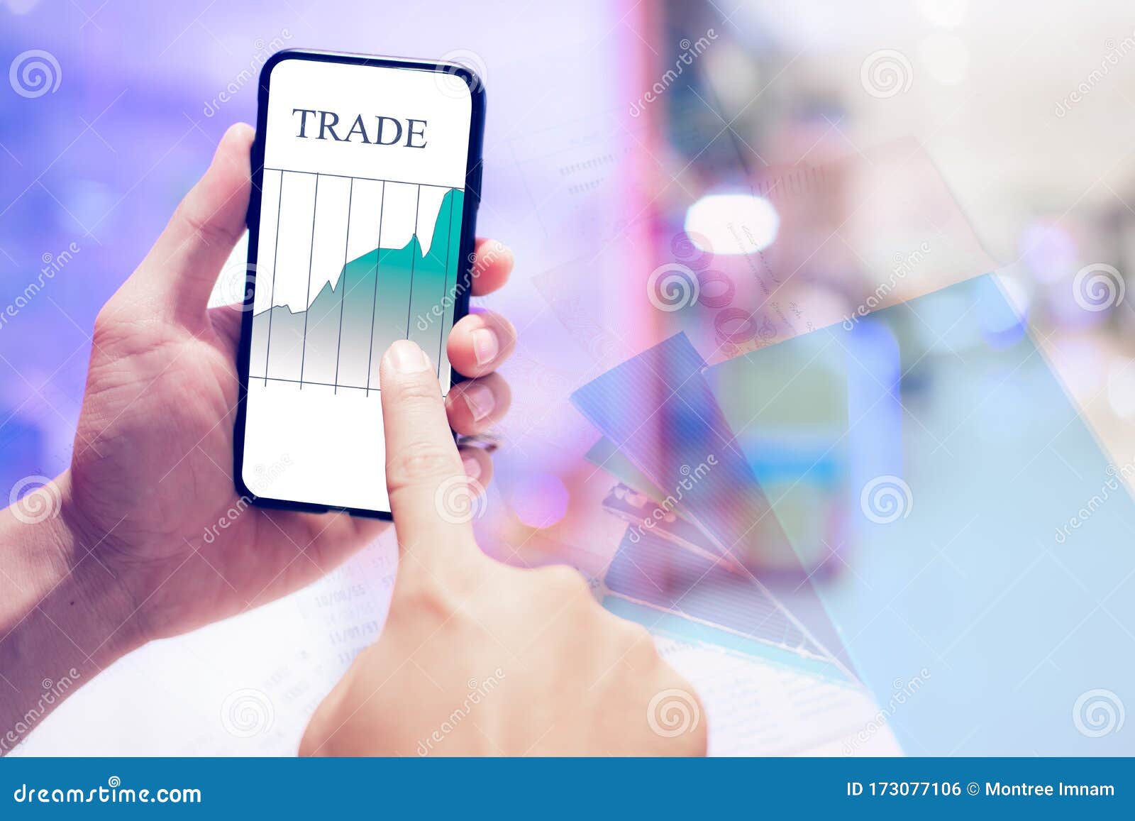 Businessman Checking Stock Market Data. he Using a Mobile Phone Stock ...