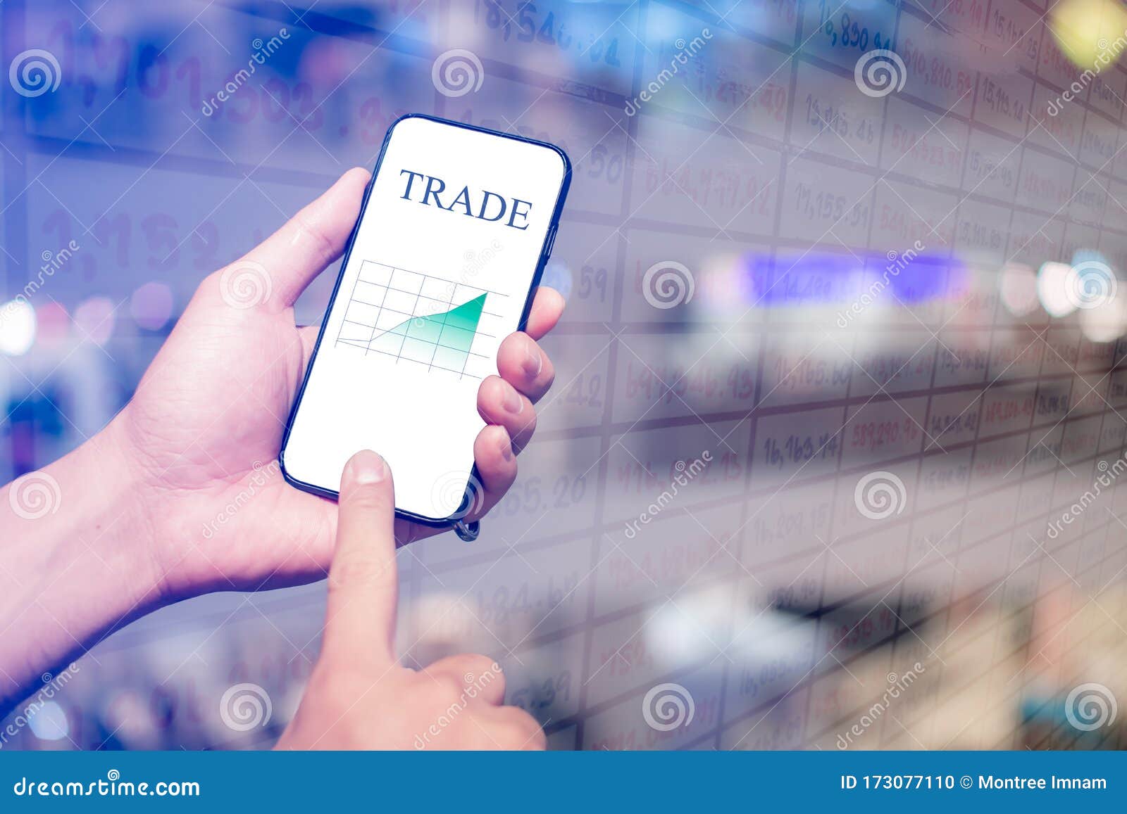 Businessman Checking Stock Market Data. he Using a Mobile Phone Stock ...