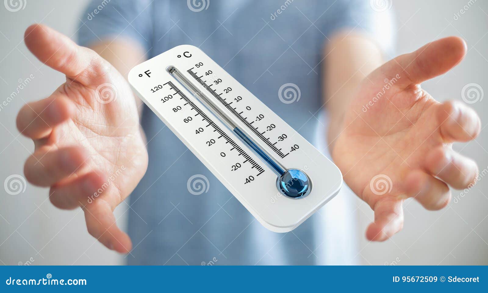 Businessman Checking the Temperature Drop 3D Rendering Stock ...