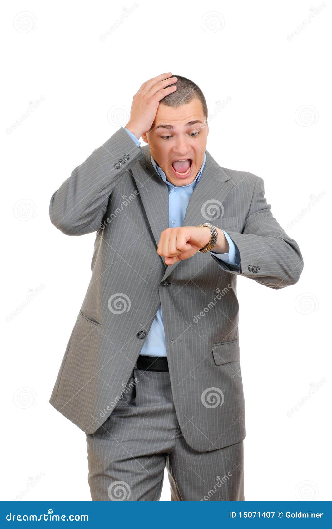 Businessman checking time stock image. Image of looking - 15071407