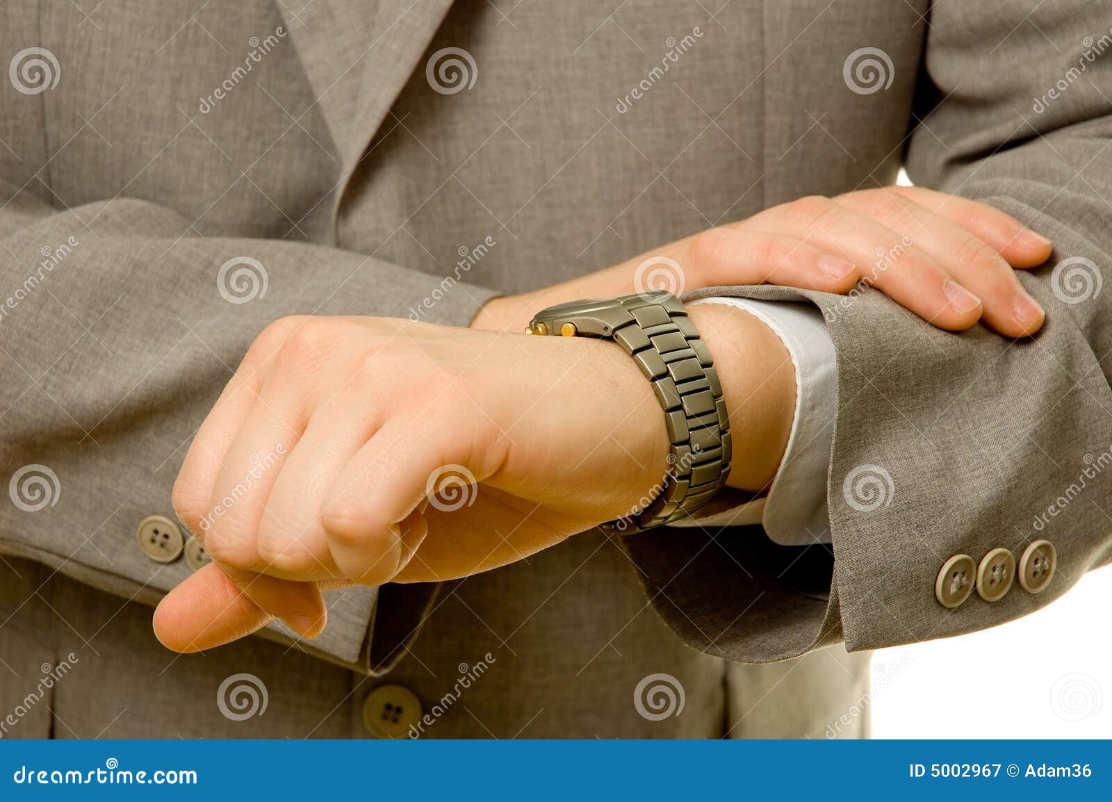 Businessman Checking the Time Stock Image - Image of doubt, stress: 5002967