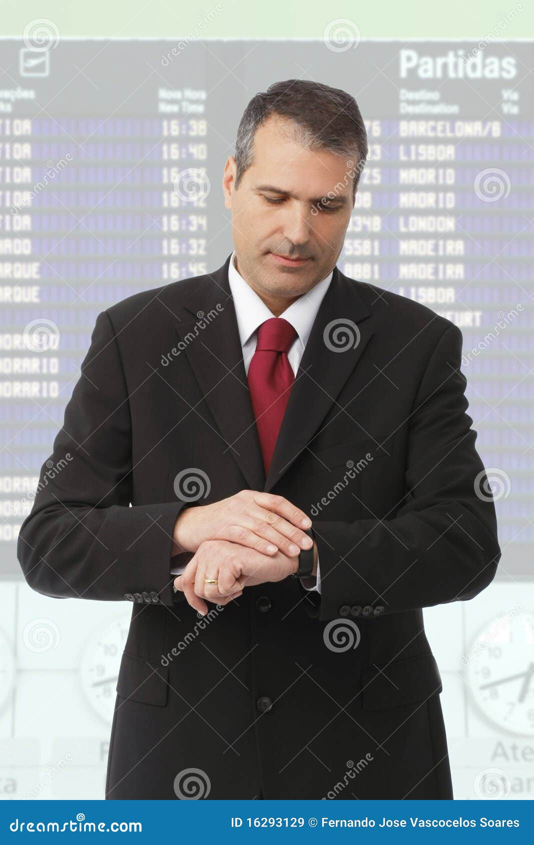 Businessman Checking Time on His Watch Stock Image - Image of ...