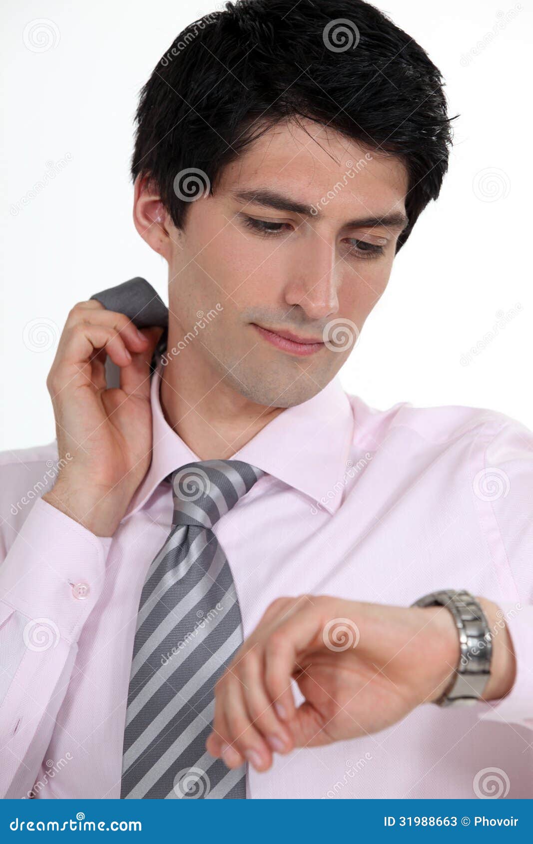 Businessman Checking the Time Stock Image - Image of male, minute: 31988663