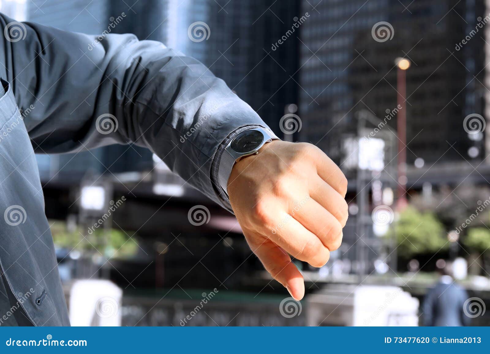Businessman Checking Time on His Watch . Stock Photo - Image of formal ...