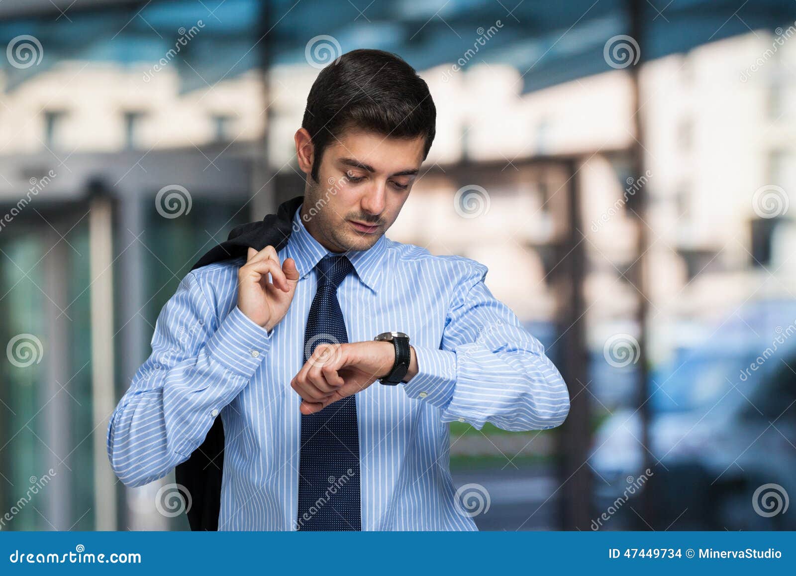 Businessman Checking Time on His Watch Stock Photo - Image of executive ...