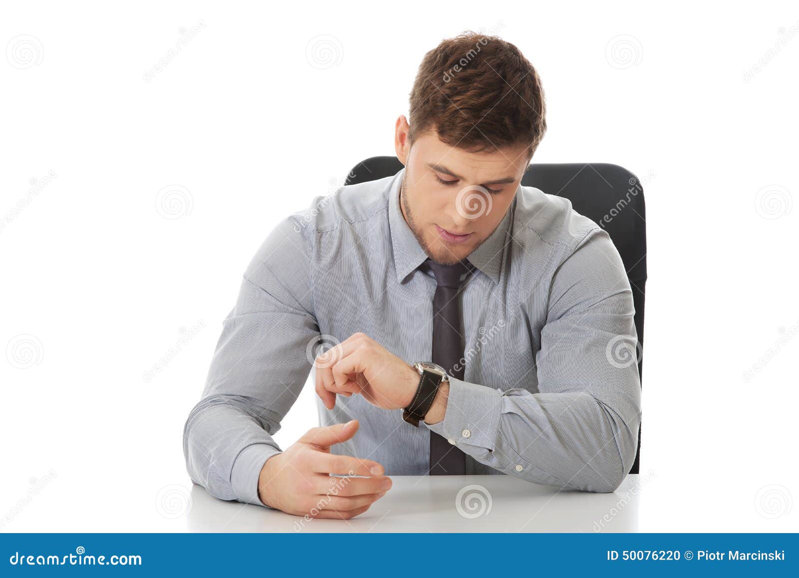 Businessman Checking Time on His Watch. Stock Photo - Image of people ...