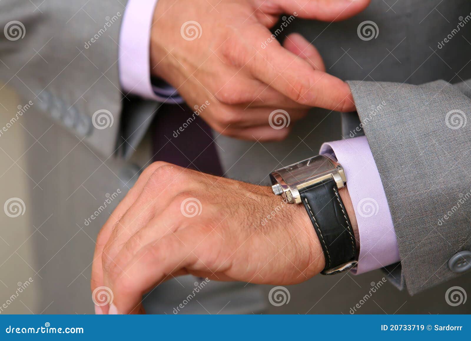 Businessman Checking Time Watch Stock Image - Image of business ...