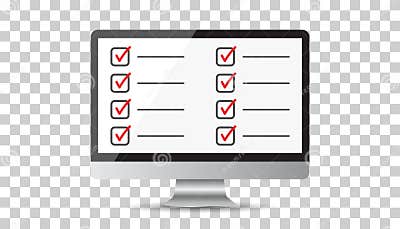 Businessman Checklist with Computer. Check List Icon Flat Vector Stock ...