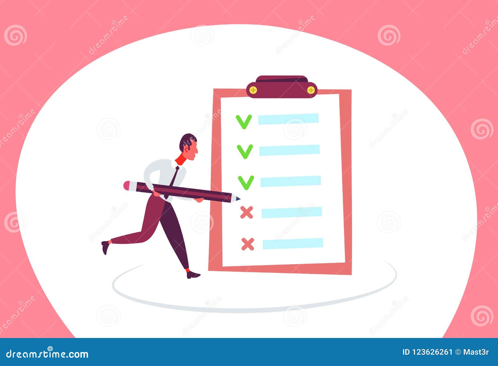 Businessman Checklist Solution Questionnaire Tick and Cross Check Mark ...