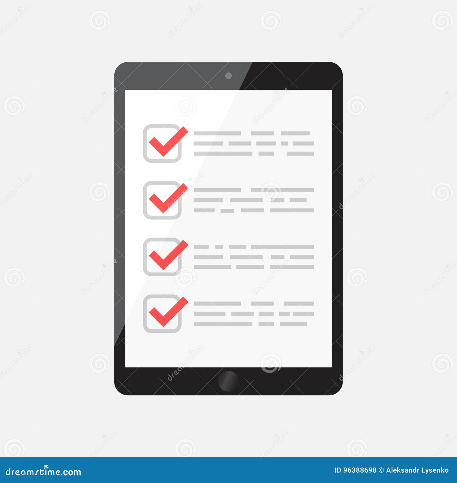 Businessman Checklist with Tablet. Check List Icon Flat Vector I Stock ...