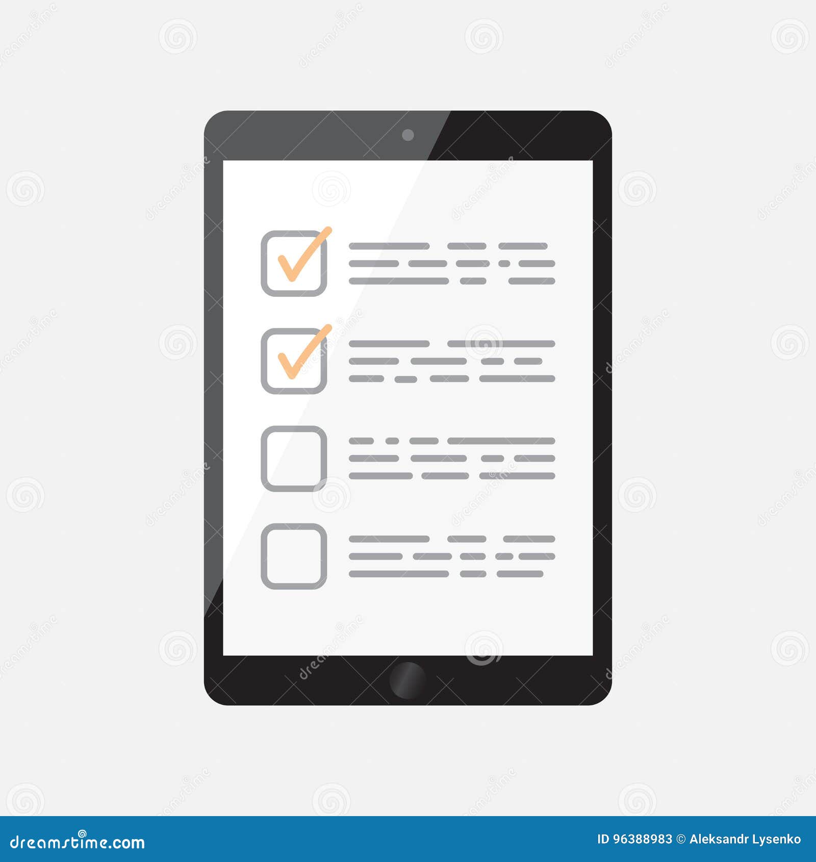 Businessman Checklist with Tablet. Check List Icon Flat Vector I Stock ...