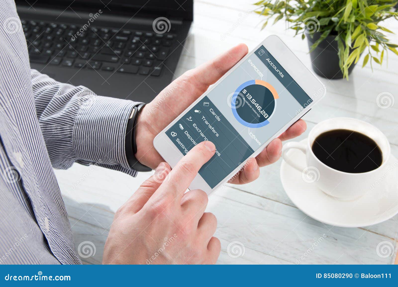 Businessman Checks the Account Balance Stock Photo - Image of money ...