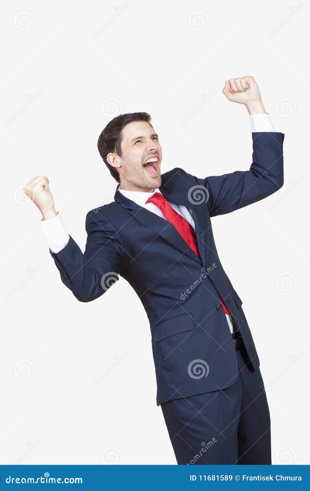 Businessman cheering stock image. Image of executive - 11681589