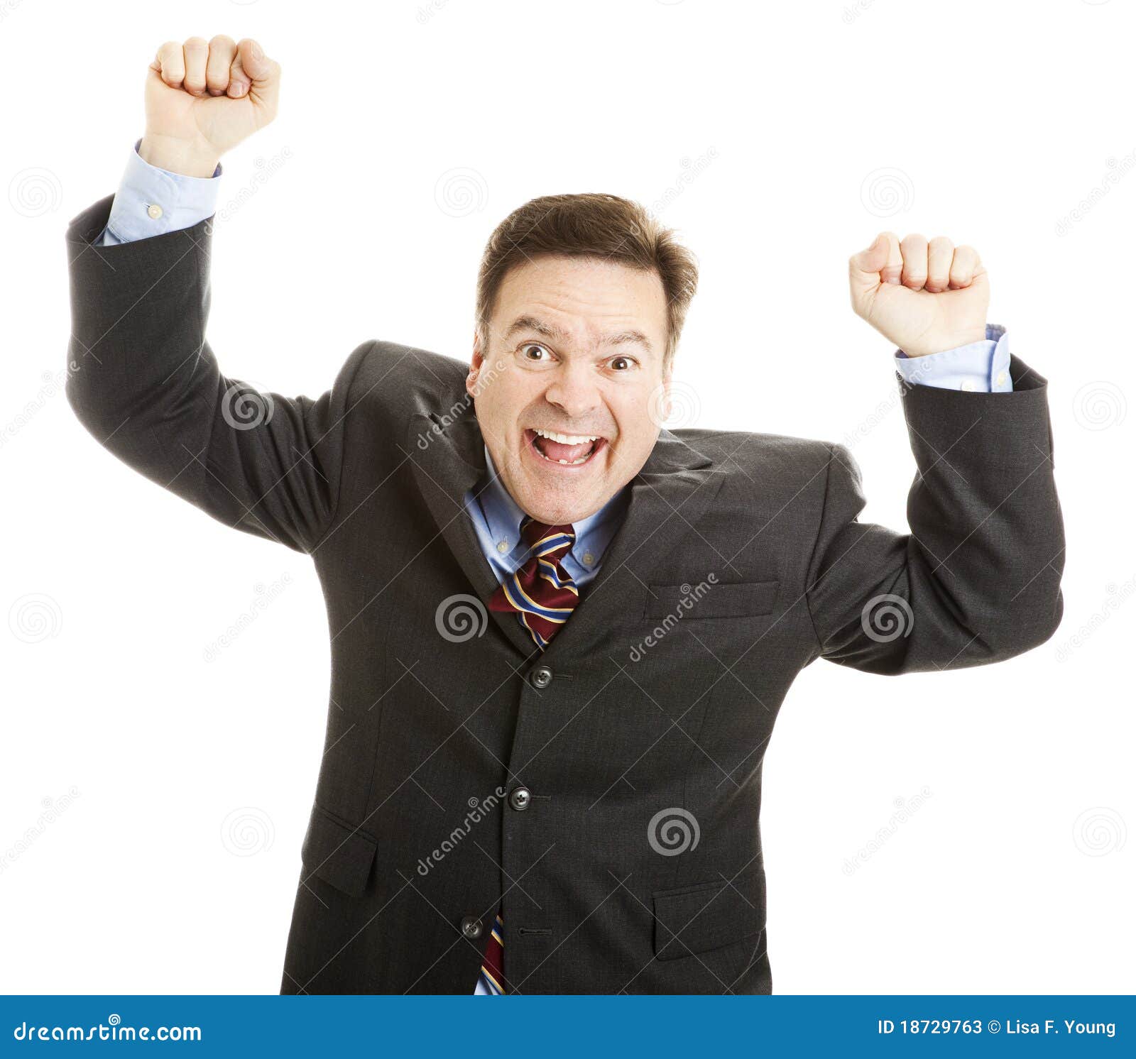 Businessman Cheering for Joy Stock Image - Image of person, joyful ...