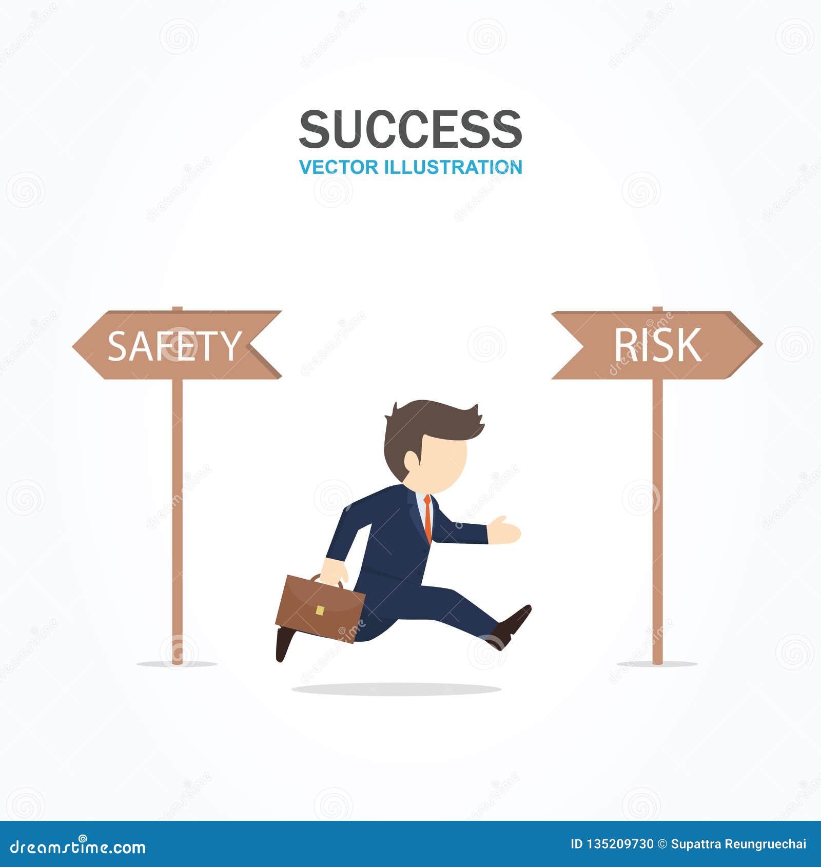 Businessman Choose To Take a Risk. Stock Vector - Illustration of ...