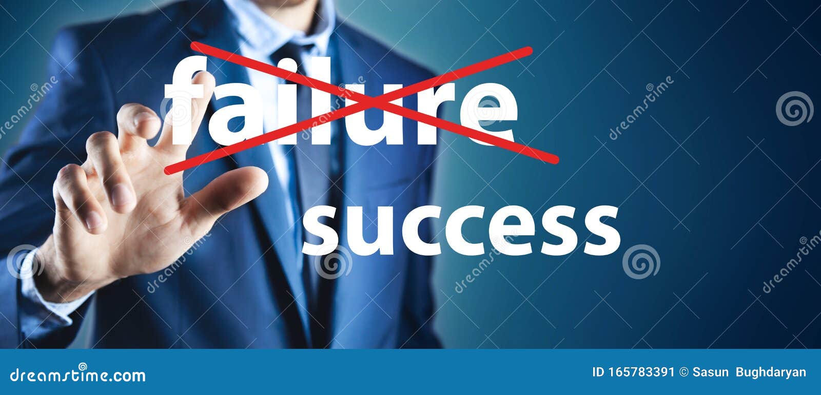 Businessman Chooses Success and Failure on Screen Stock Image - Image ...