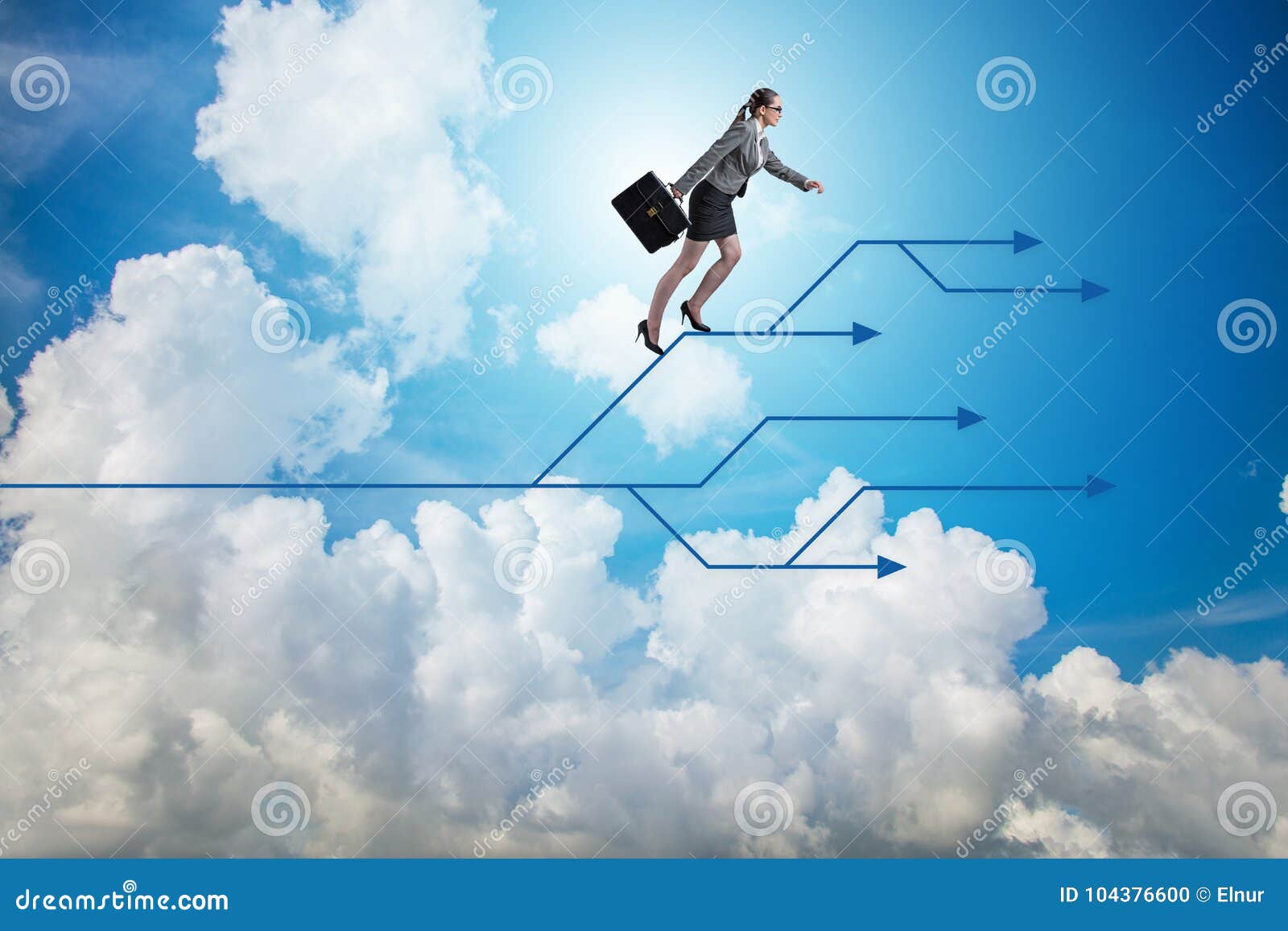 The Businessman Choosing Different Career Paths in Business Stock Photo ...