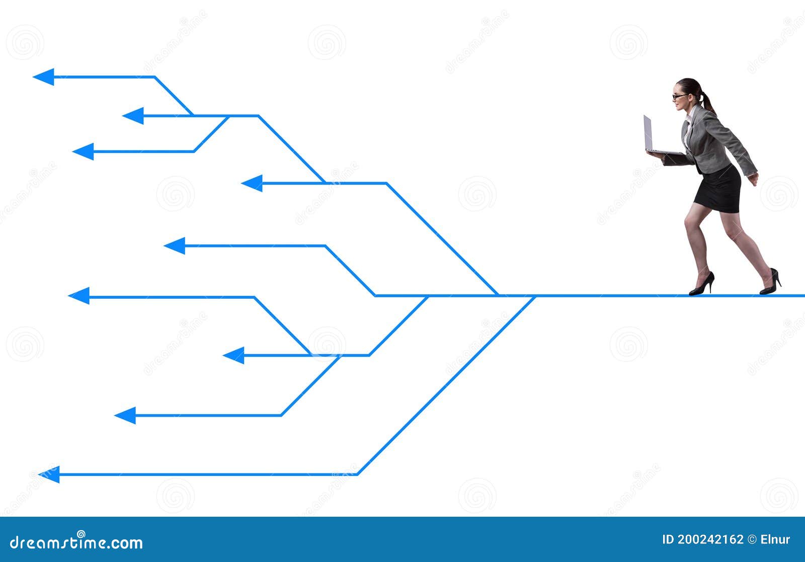 Businessman Choosing Different Career Paths in Business Stock Photo ...