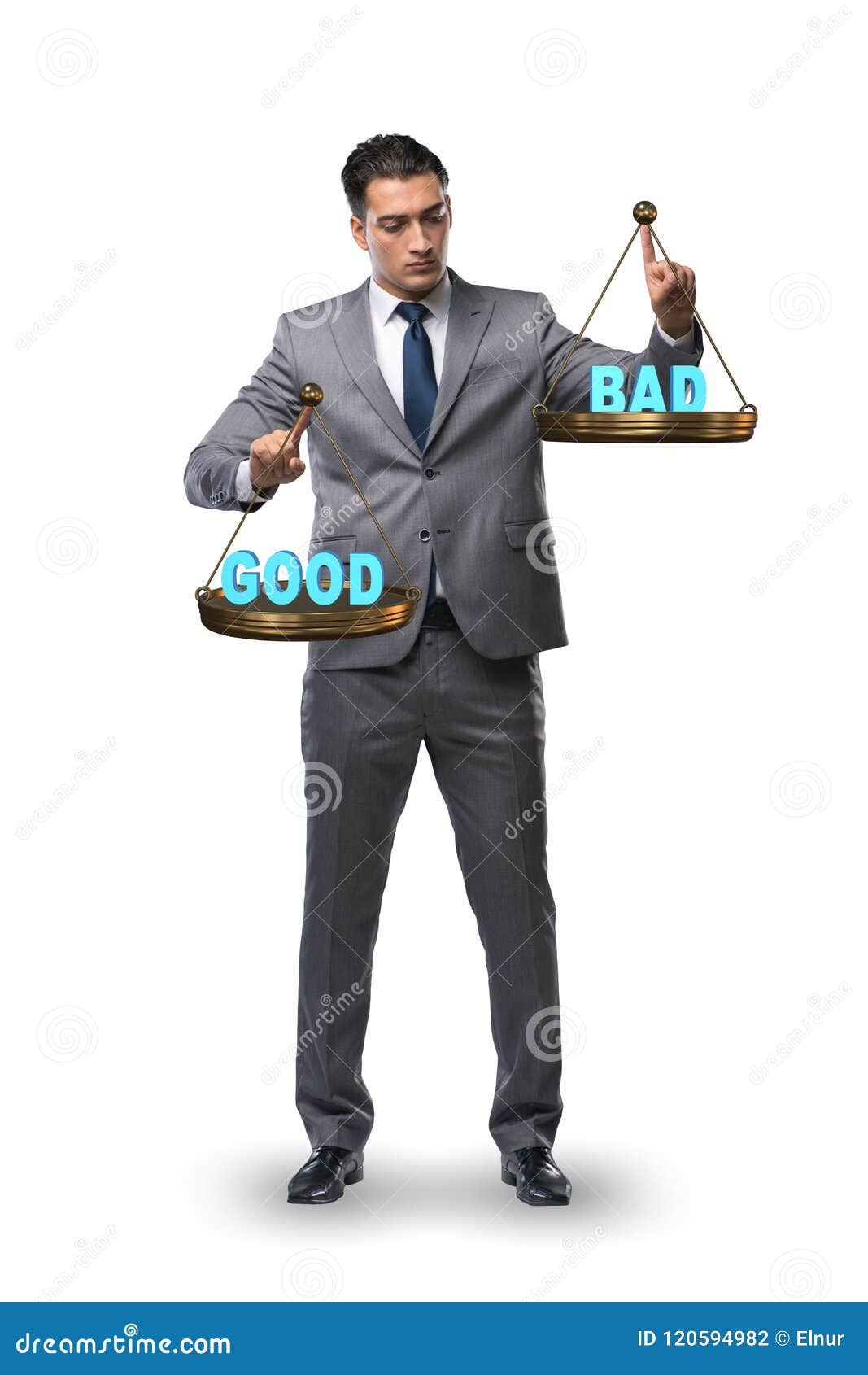 The Businessman Choosing between Good and Bad Stock Photo - Image of ...