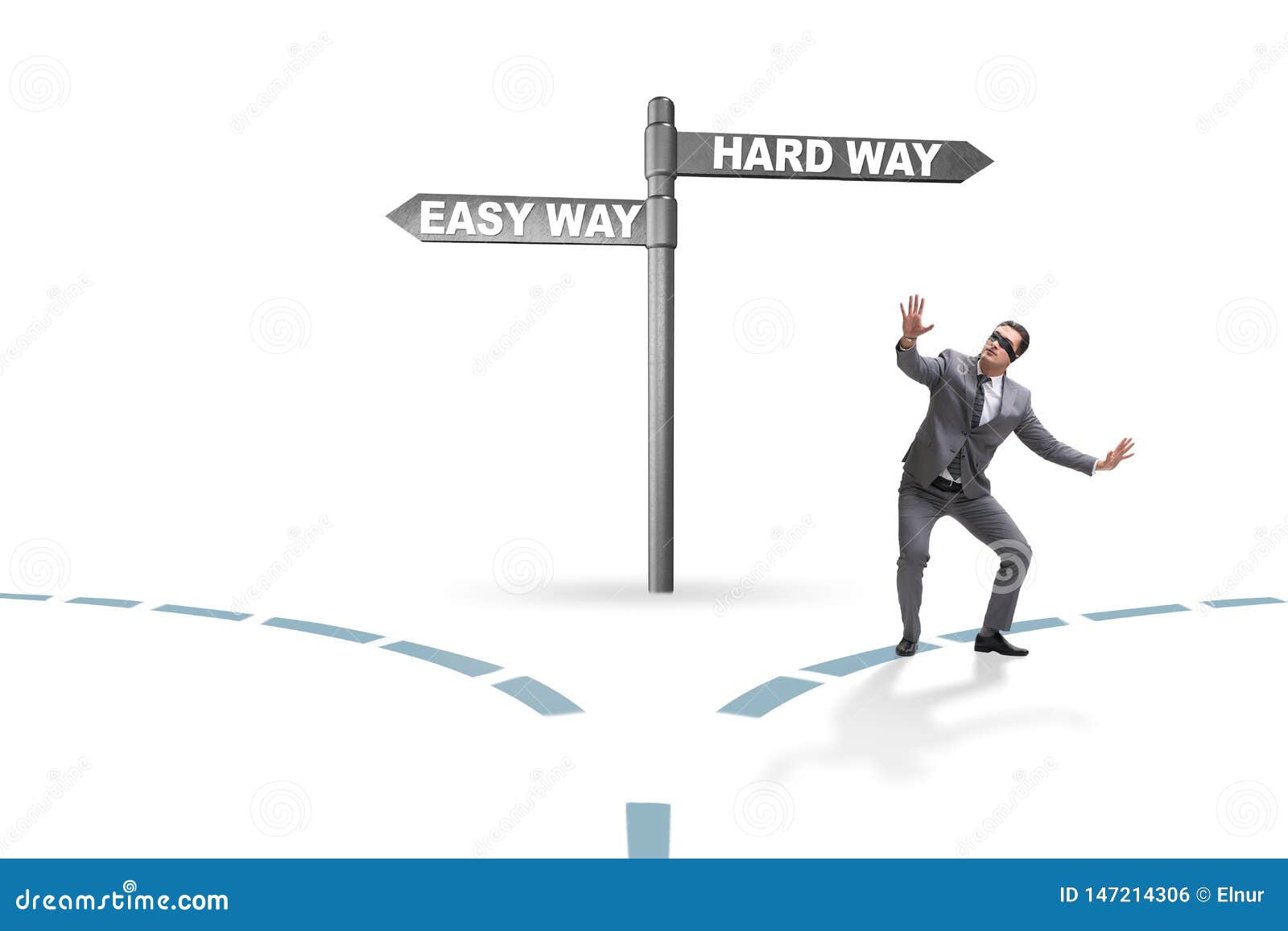 The Businessman Choosing between Hard and Easy Way Stock Photo - Image ...