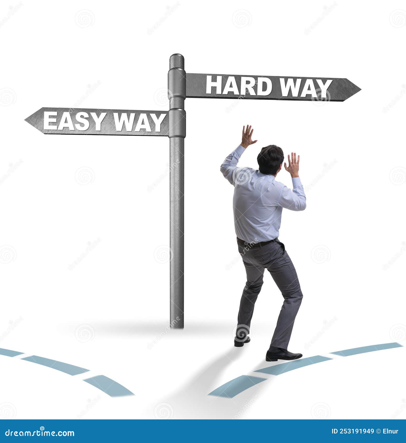 Businessman Choosing between Hard and Easy Way Stock Image - Image of ...