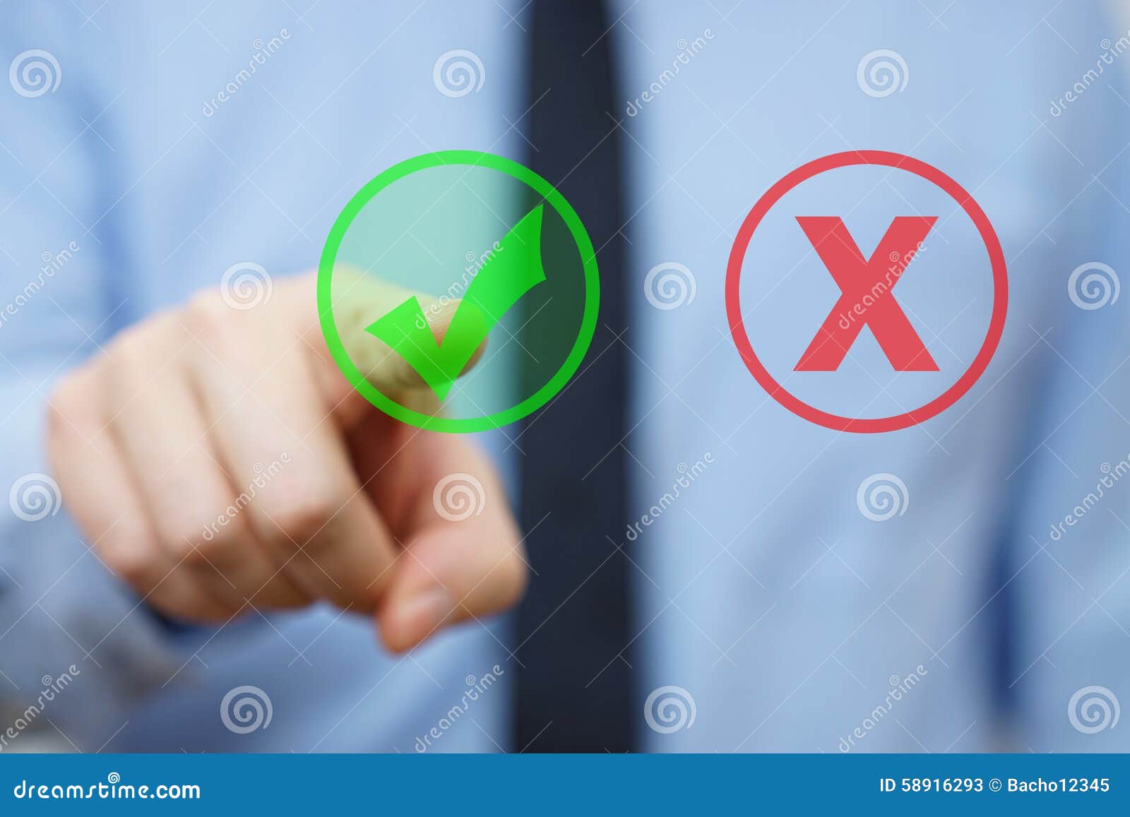 Businessman Choosing Right Answer Icon instead Wrong Stock Image ...
