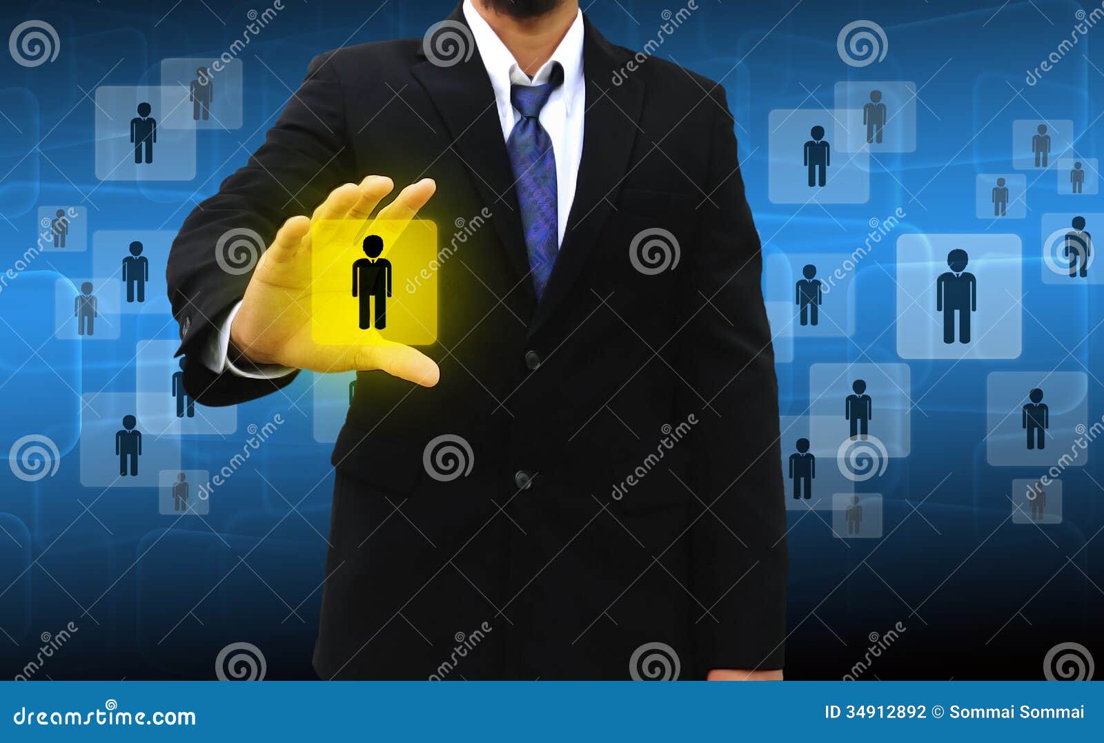 Businessman Choosing the Right Person Stock Photo - Image of gear ...