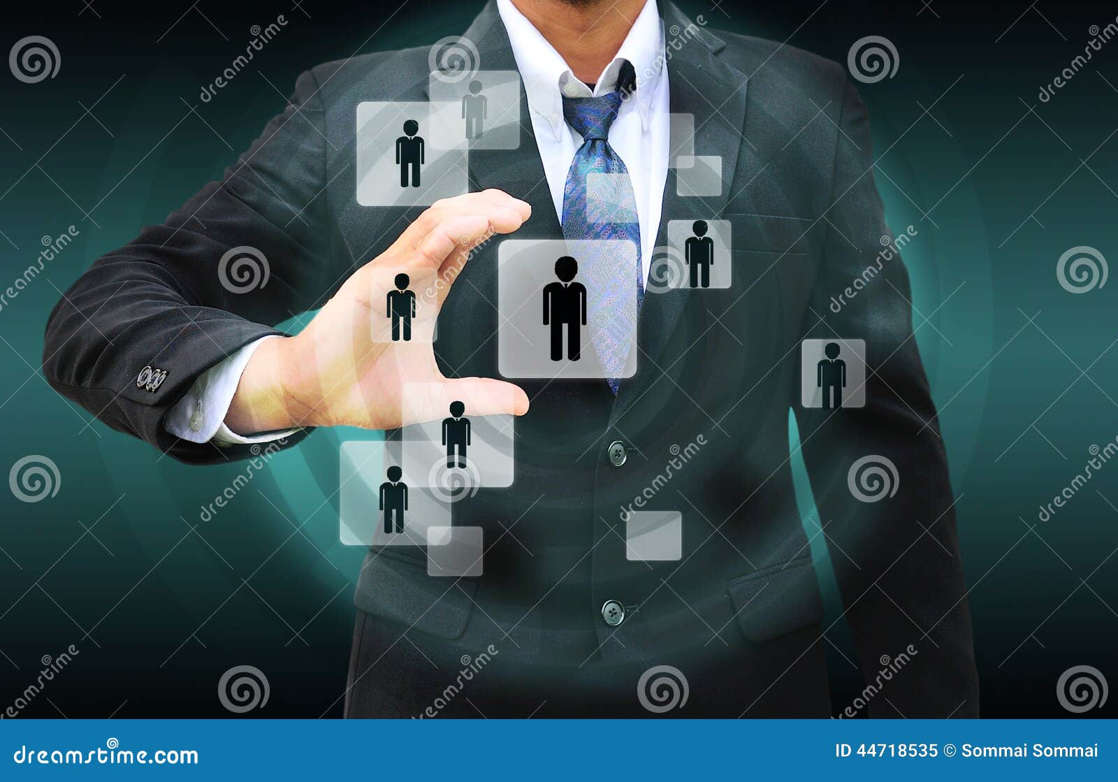 Businessman Choosing the Right Person Stock Illustration - Illustration ...