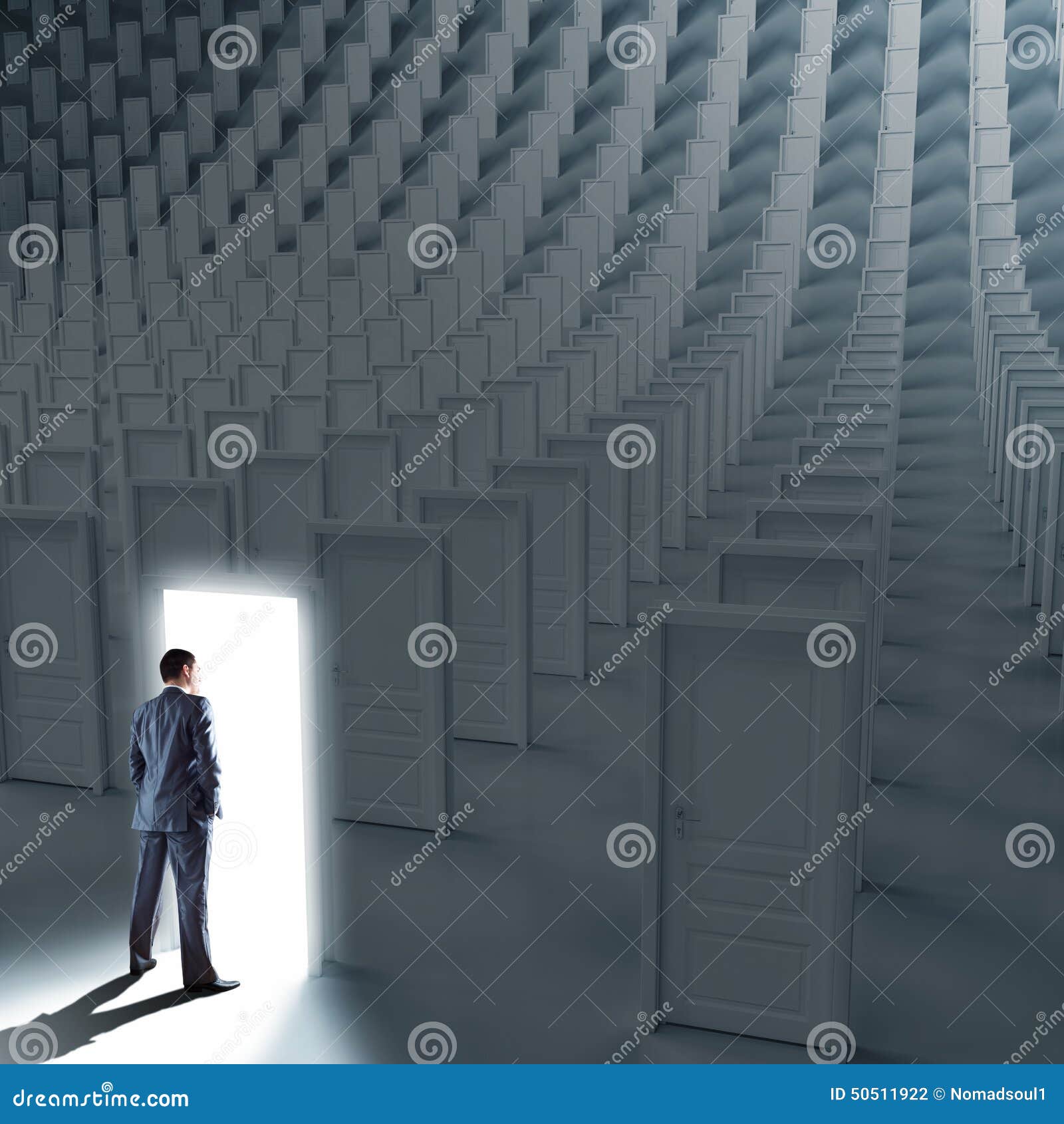 Businessman Choosing the Way Stock Photo - Image of circle, imaginary ...
