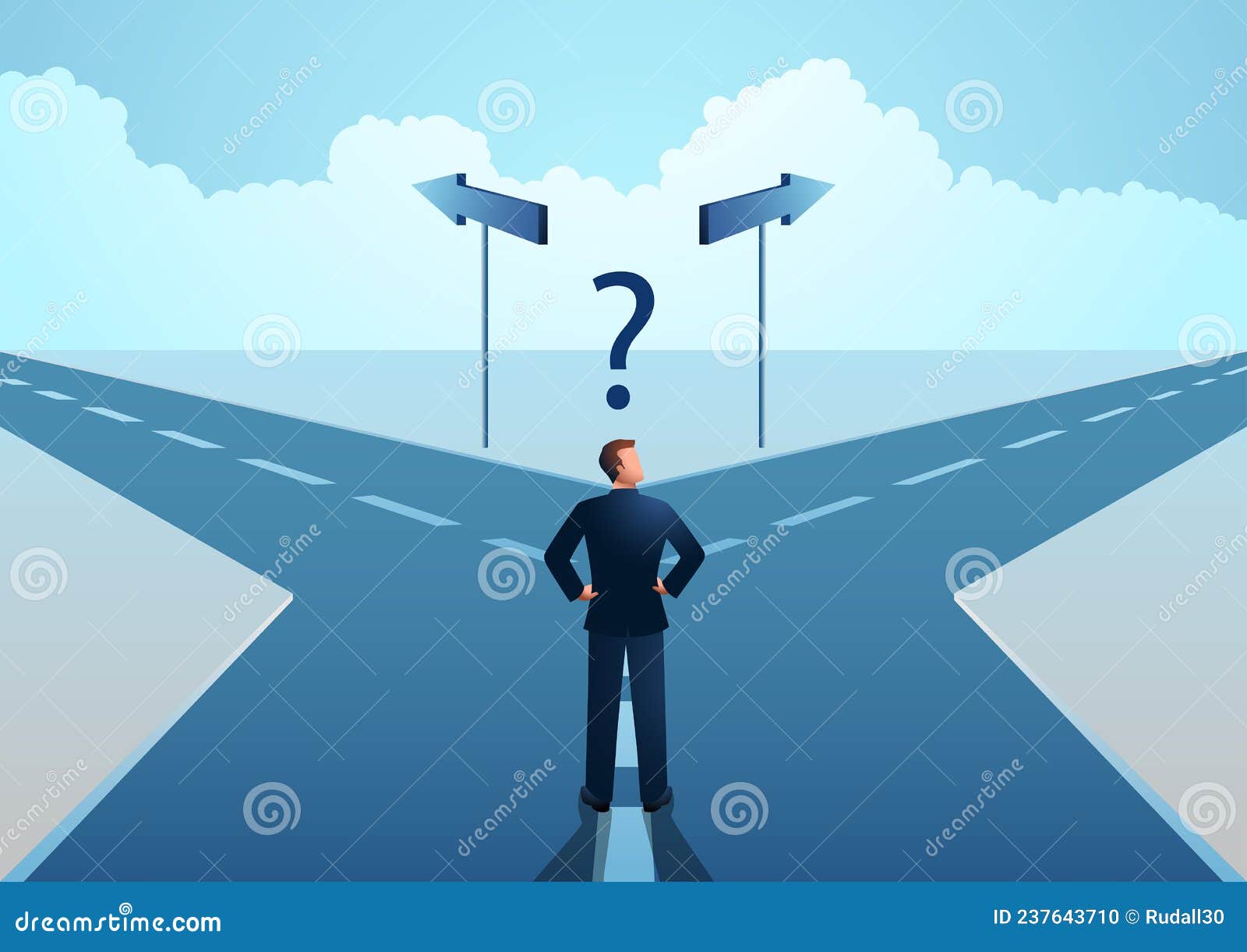 Businessman Choosing Which Path he Should Go Stock Vector ...