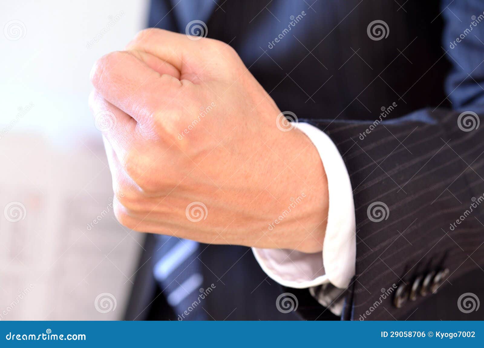 Businessman Clenching His Hand with the Fingers Stock Photo - Image of ...