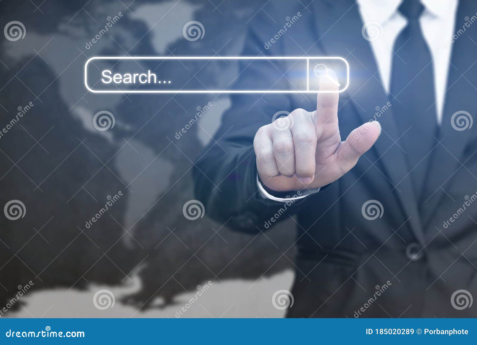 Businessman Clicking Internet Search Page on Virtual Screen Stock Image ... Businessman Clicking Internet Search Page on Virtual Screen Stock Image ...