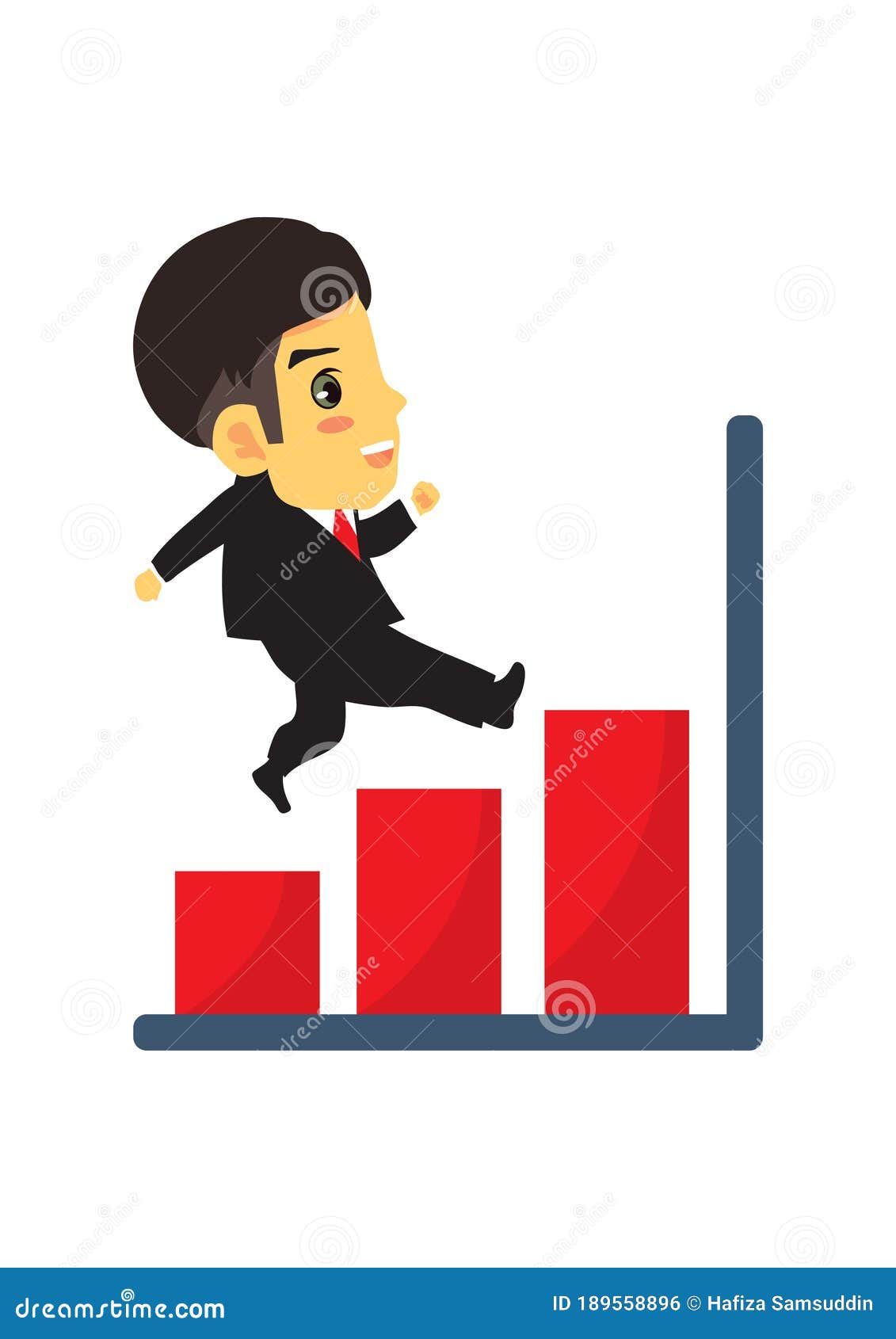 Businessman Climbing a Bar Graph. Vector Illustration Decorative Design ... Businessman Climbing a Bar Graph. Vector Illustration Decorative Design ...