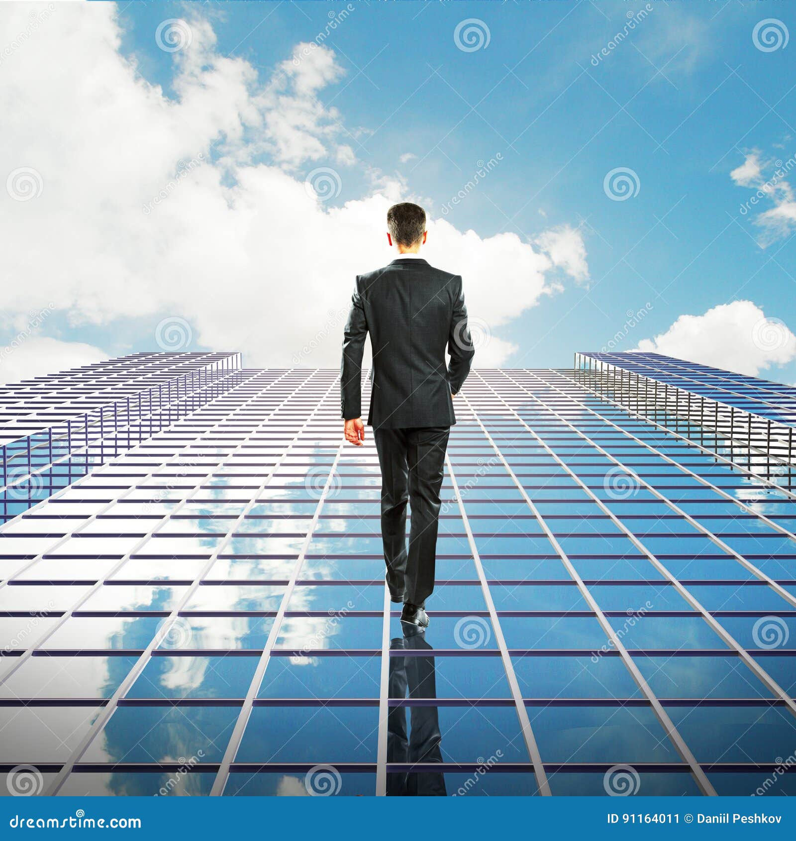 Businessman Climbing Glass Skyscraper Stock Image - Image of ...