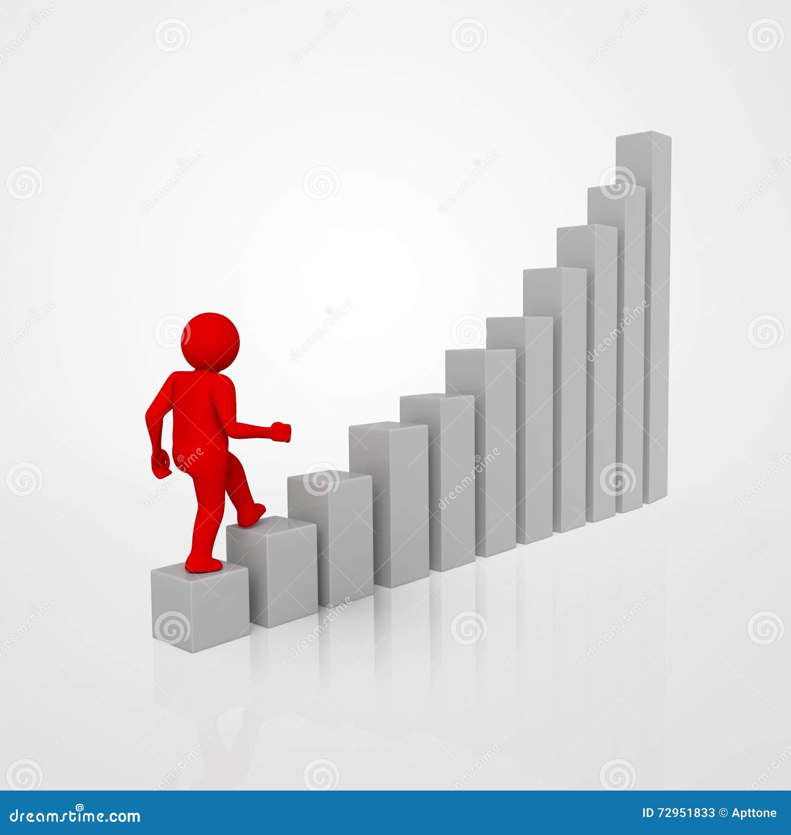 Businessman Climbing a Graph Column . 3D Rendering. Stock Illustration ...