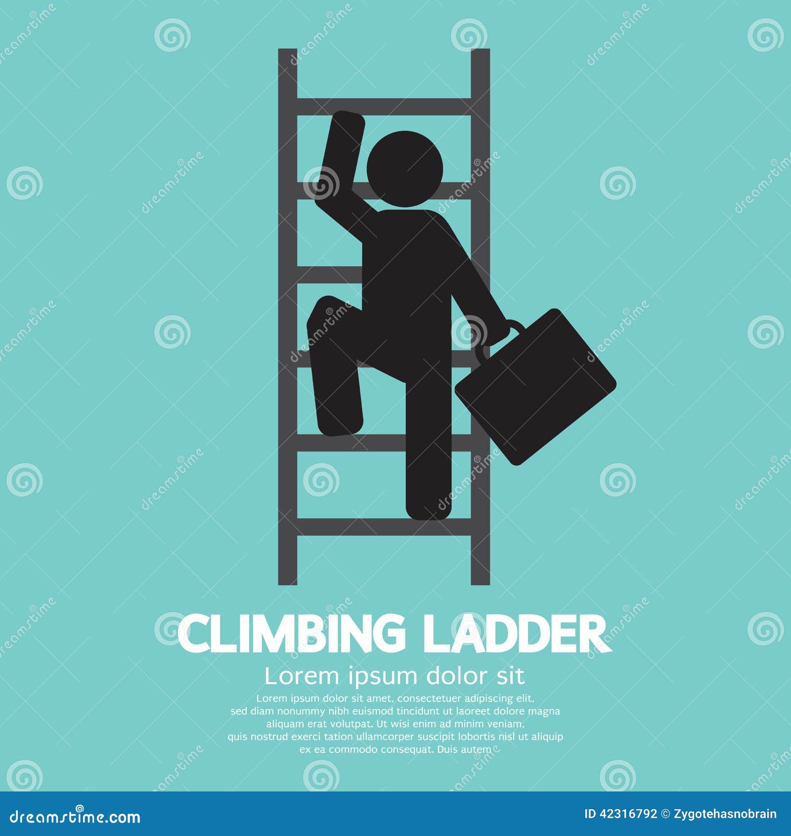 Man Climbing Ladder To Earn Victory, Career Or Success , Vector Cartoon ...
