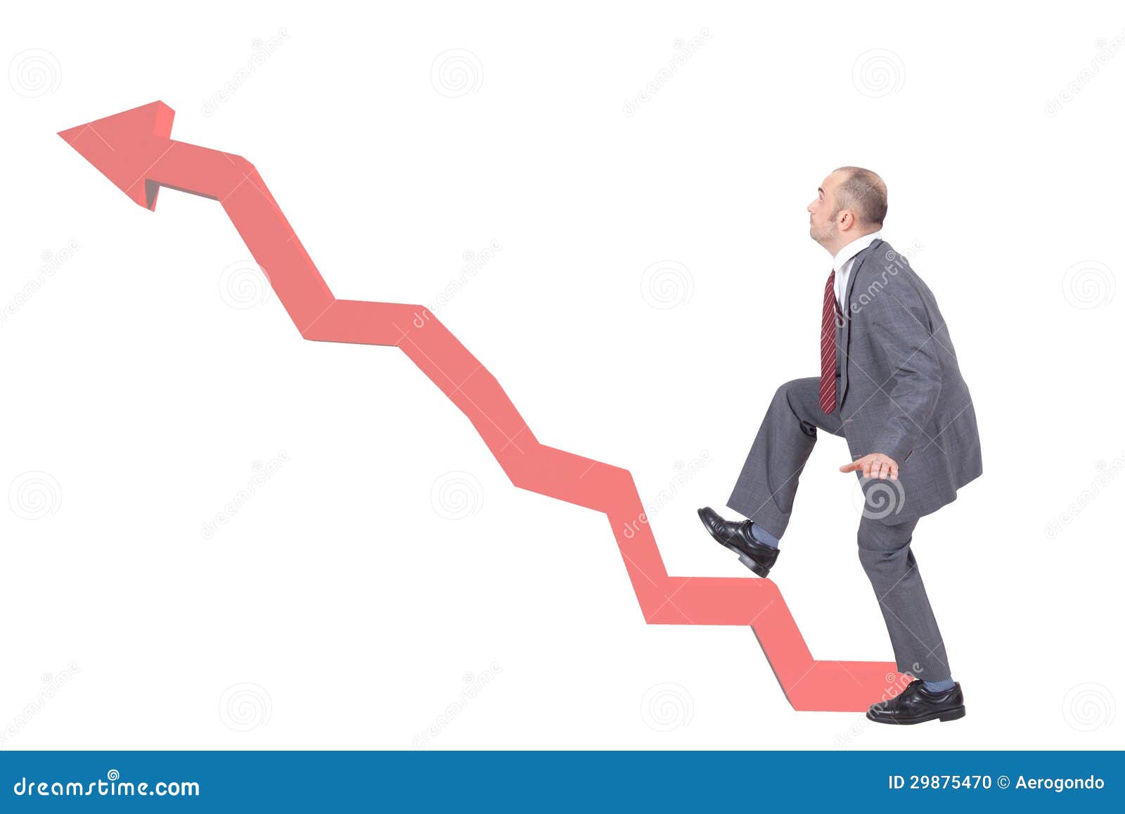 Businessman Climbing a Graph Arrow Stock Photo - Image of attractive ...