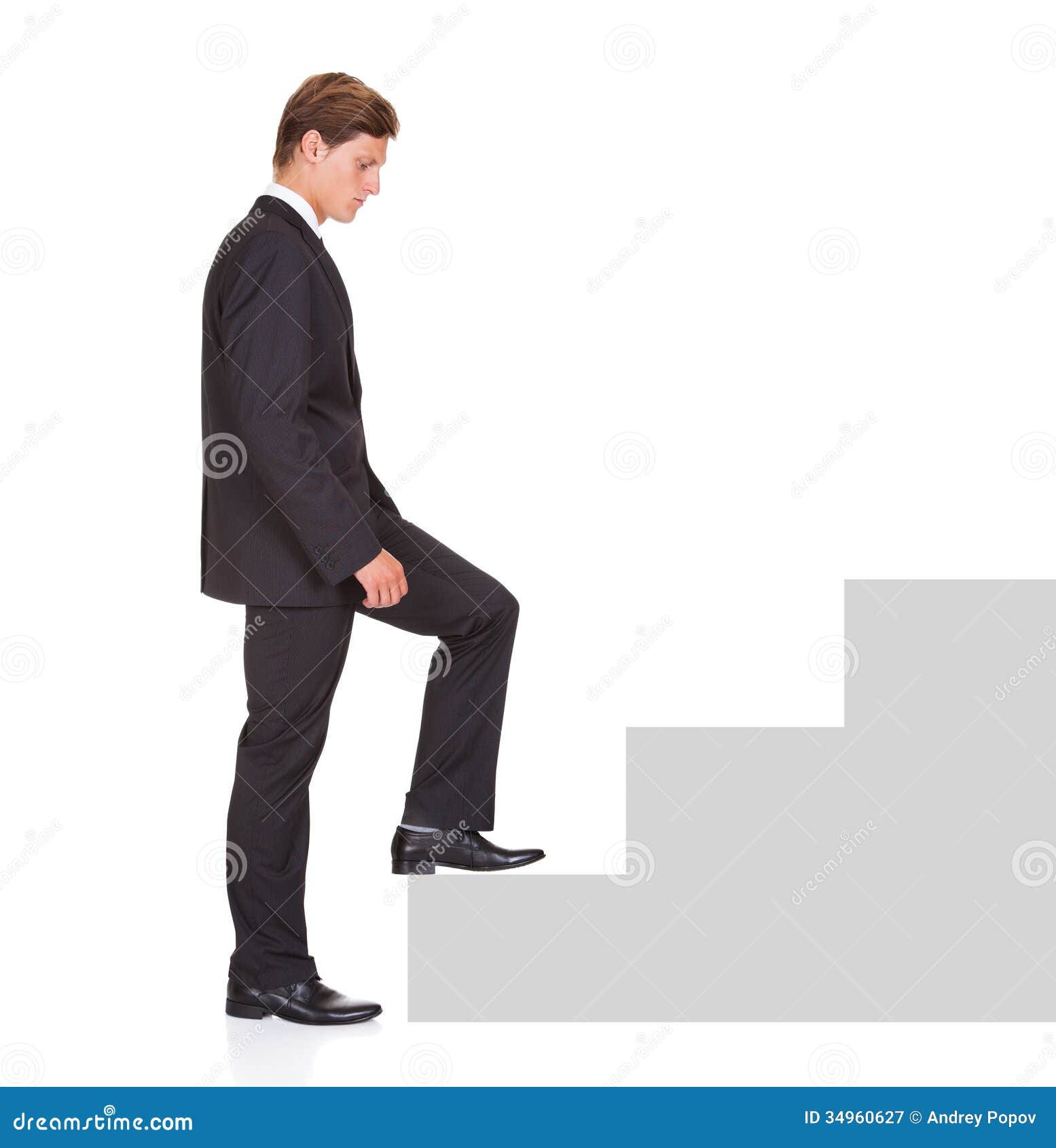 Businessman Climbing Steps stock image. Image of leadership - 34960627