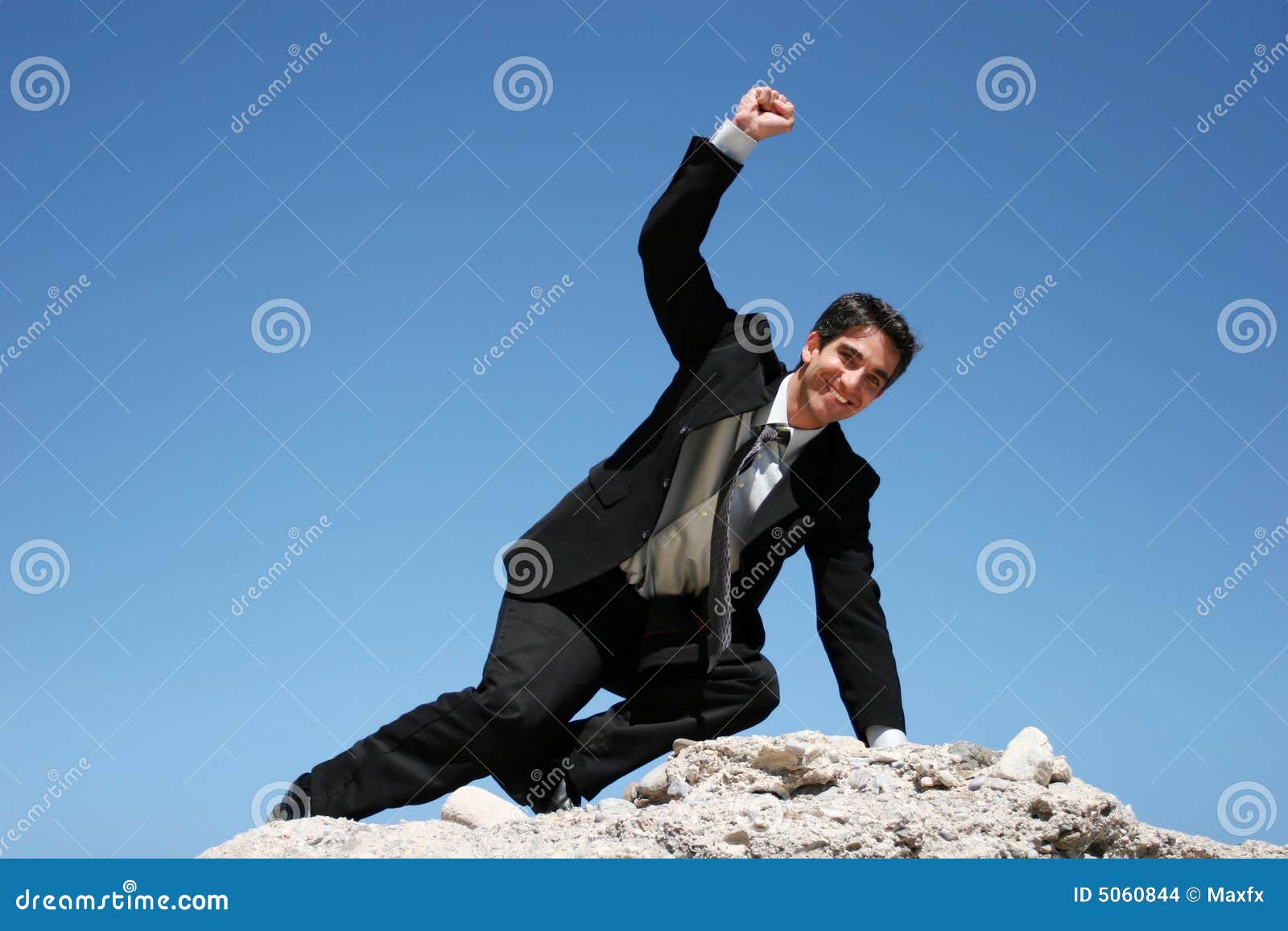 Businessman Climbing for Success Stock Photo - Image of vision ...
