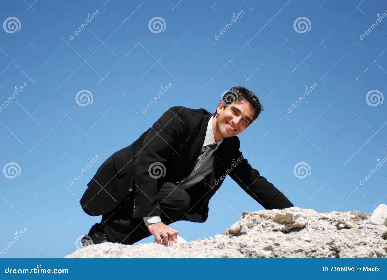Businessman Climbing for Success Stock Photo - Image of handsome ...
