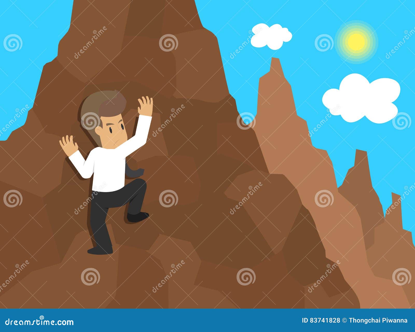 Businessman Climbing, To a Higher Level Stock Vector - Illustration of ...