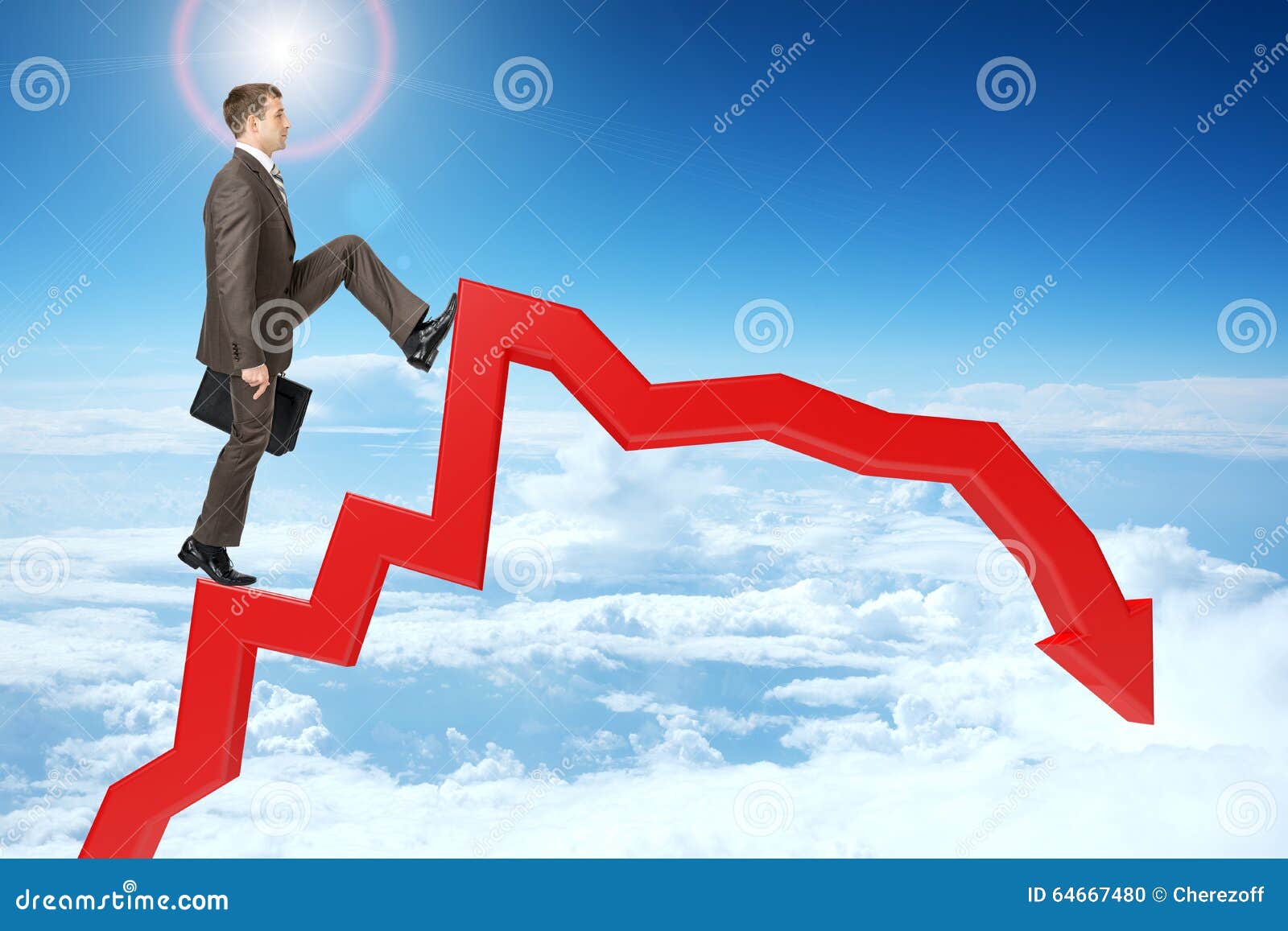 Businessman Climbing Up Arrow Stock Photo - Image of journey, work ...
