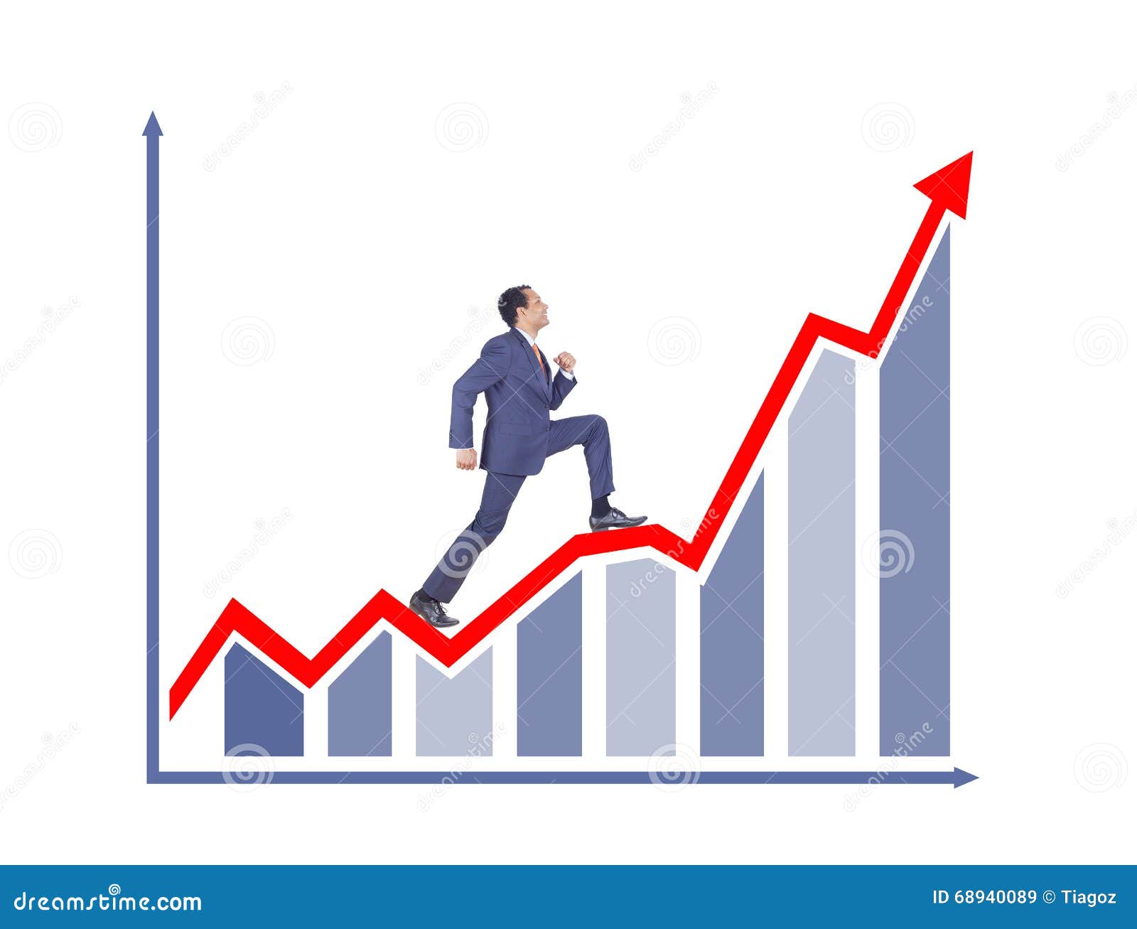 Businessman Climbing Up on Chart Stock Image - Image of climb, grow ...