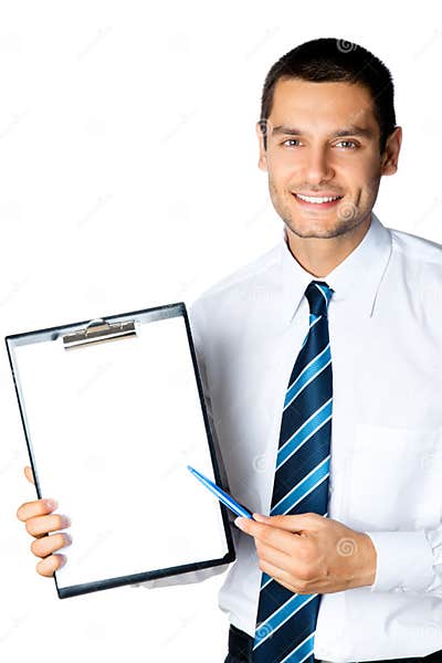 Businessman with clipboard stock image. Image of holding - 20767113